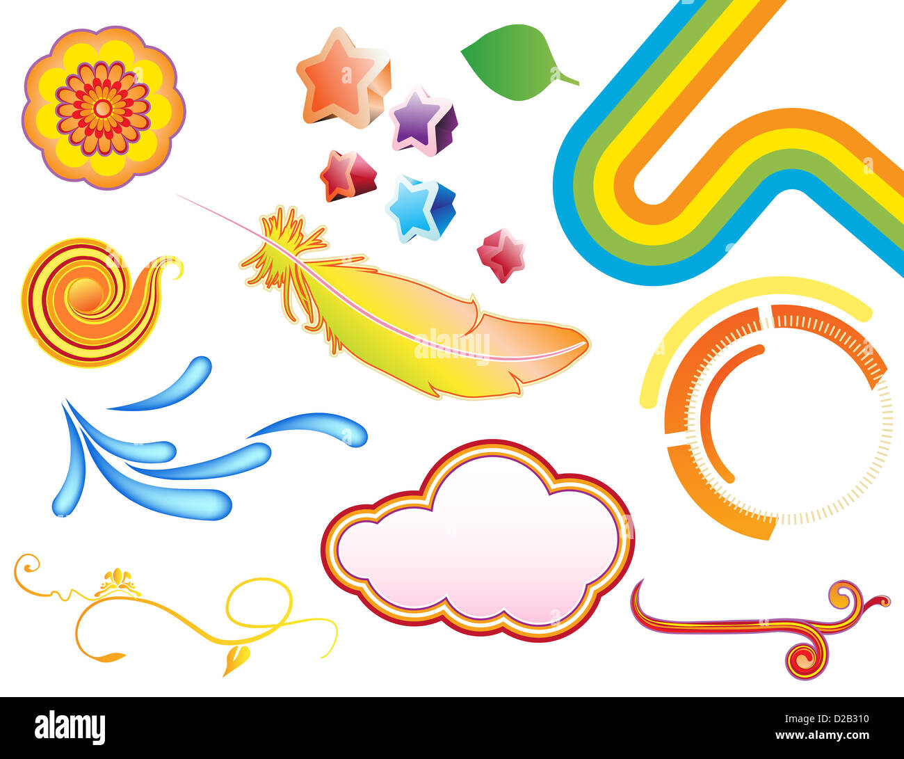 set of funky summer design elements. Set-2 Stock Photo - Alamy