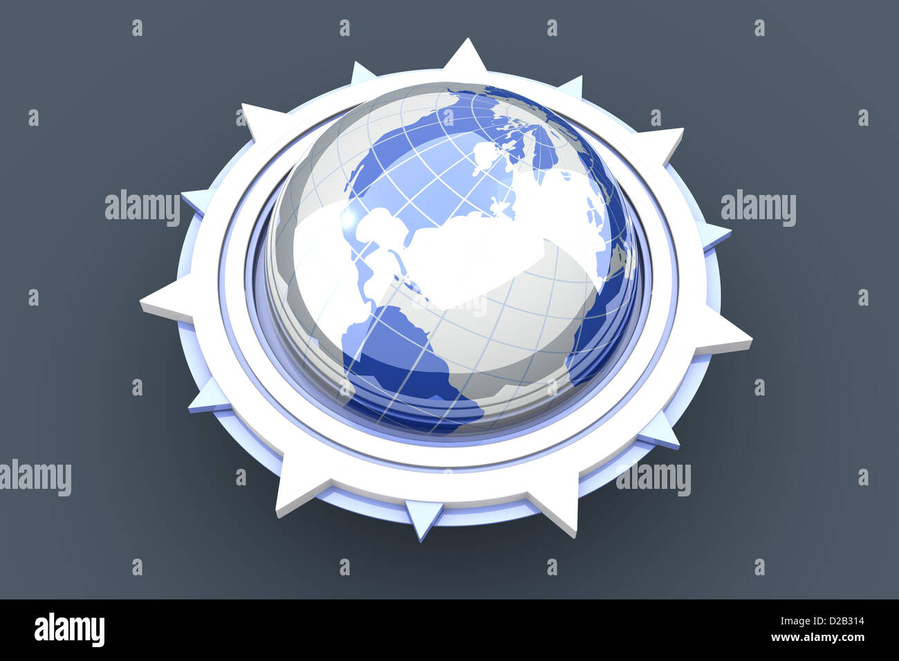 A global compass symbol. 3D rendered Illustration Stock Photo - Alamy