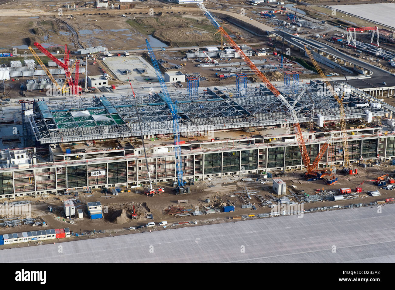 Schoenefeld, Germany, the west side of the terminal, BBI construction ...