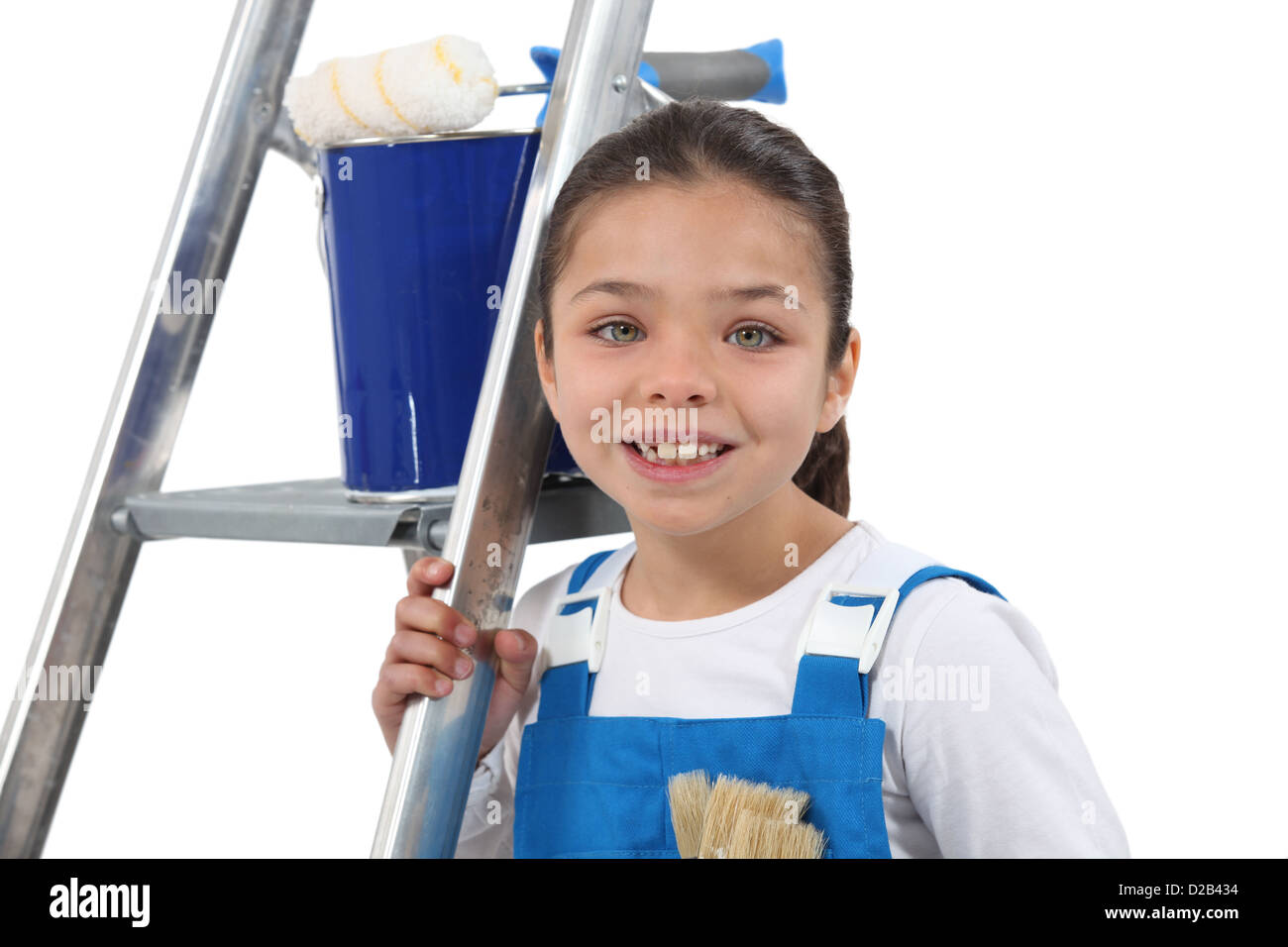 Little Girl Dressed As Decorator Stock Photo Alamy little-girl-dressed-as-decorator-stock-photo-alamy