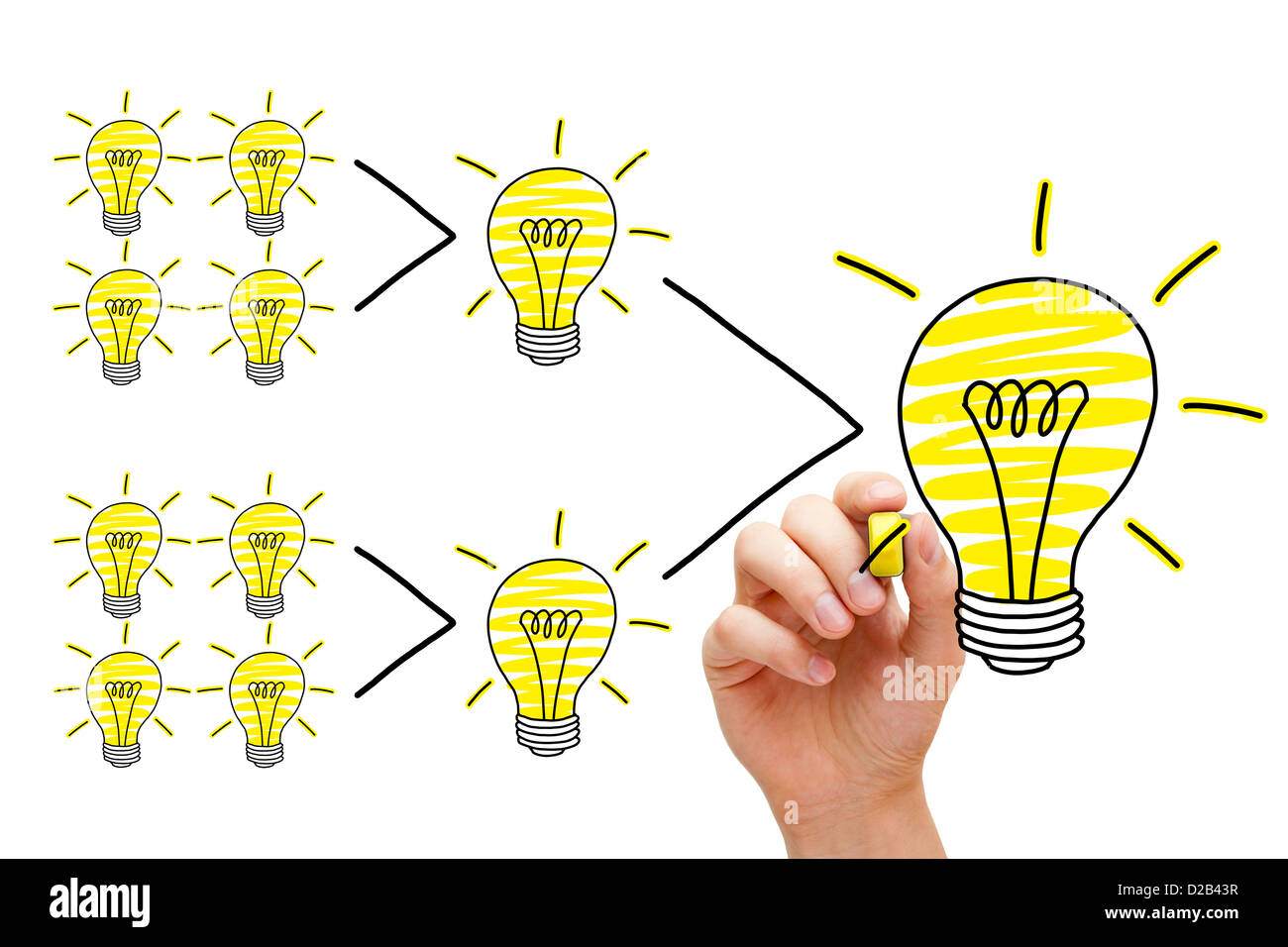 Teamwork concept. The process of the progress of an idea. When ...