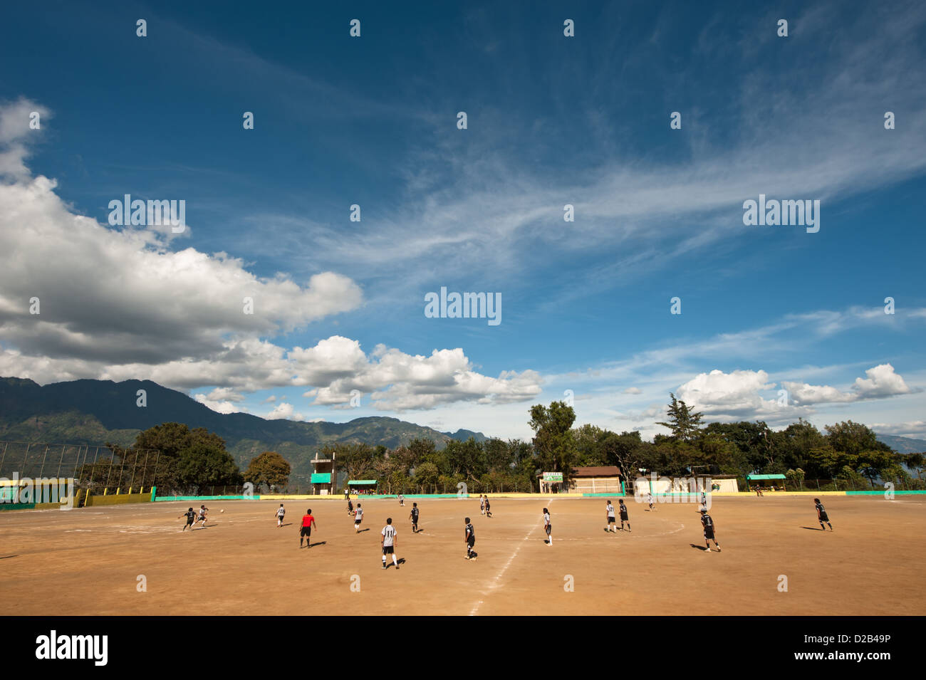 This is an image of local soccer players in San Pedro La Laguna in ...