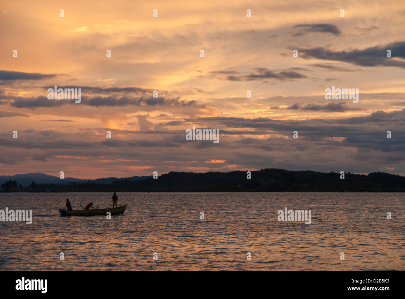 Family of fisherman off the coast of panama Stock Photo - Alamy
