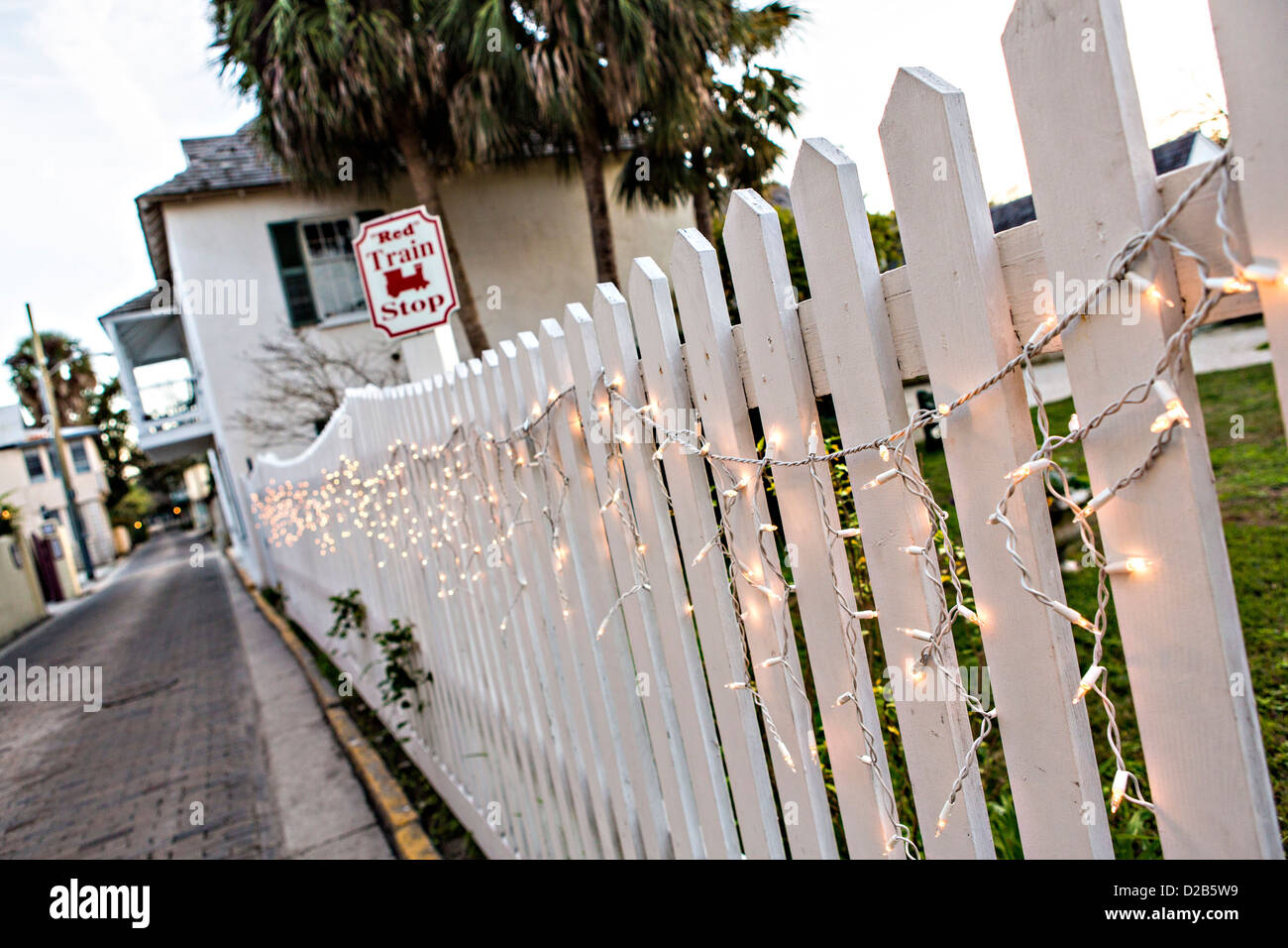 Aviles Street in the historic district in St. Augustine, Florida. St ...