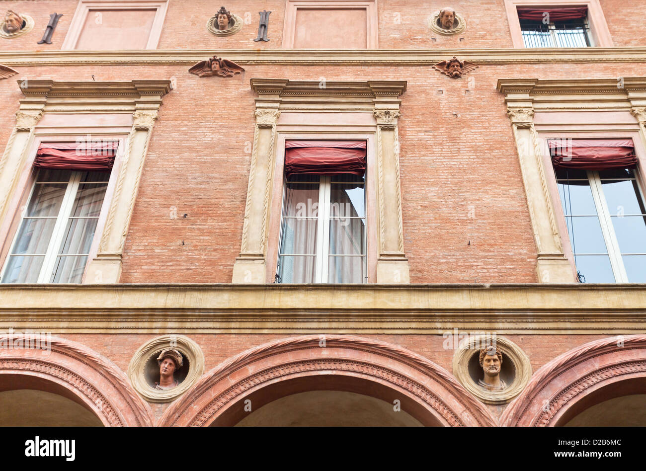 facade of medieval houses in Bologna Italy Stock Photo - Alamy