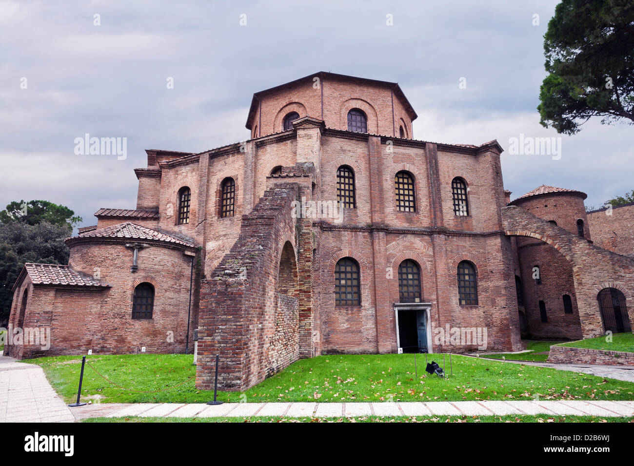 outdoor view of Basilica of San Vitale - ancient church in Ravenna ...