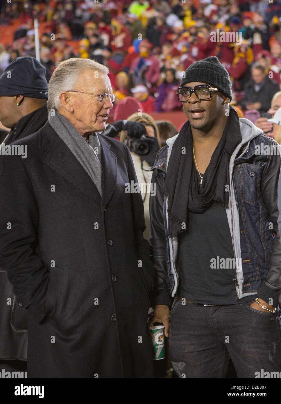 Joe Gibbs Speaks with Clinton Portis at a Redskins Game at FedEx Field ...