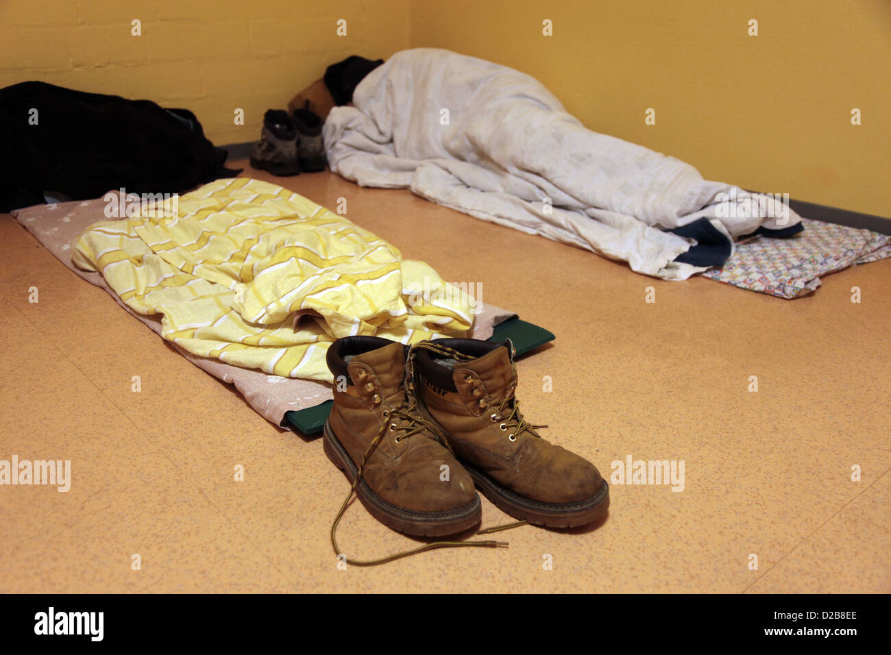 Berlin, Germany, the homeless find shelter in the Berlin City Mission ...