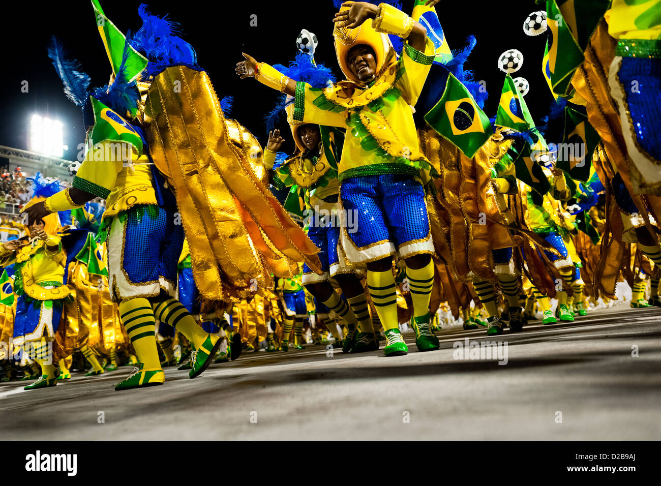 Samba school dancers perform during the Carnival Access Group parade at ...