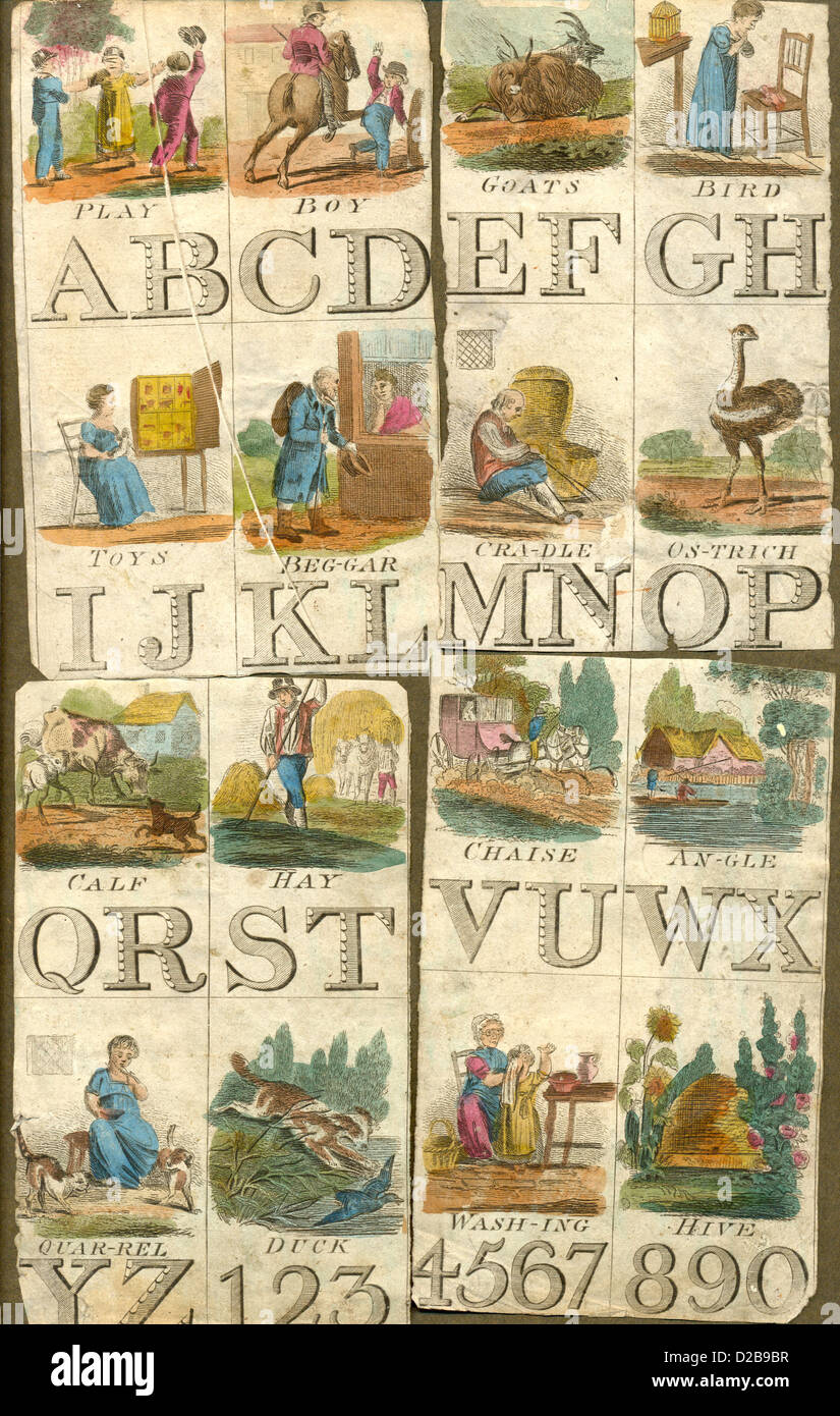 Early 19th century children's teaching alphabet Stock Photo - Alamy