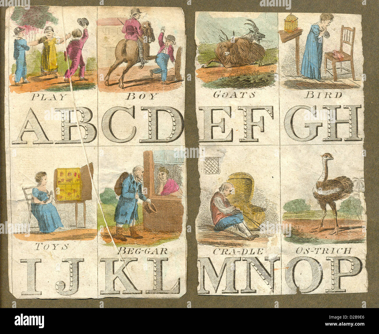 Two pages of children's teaching alphabet Stock Photo - Alamy