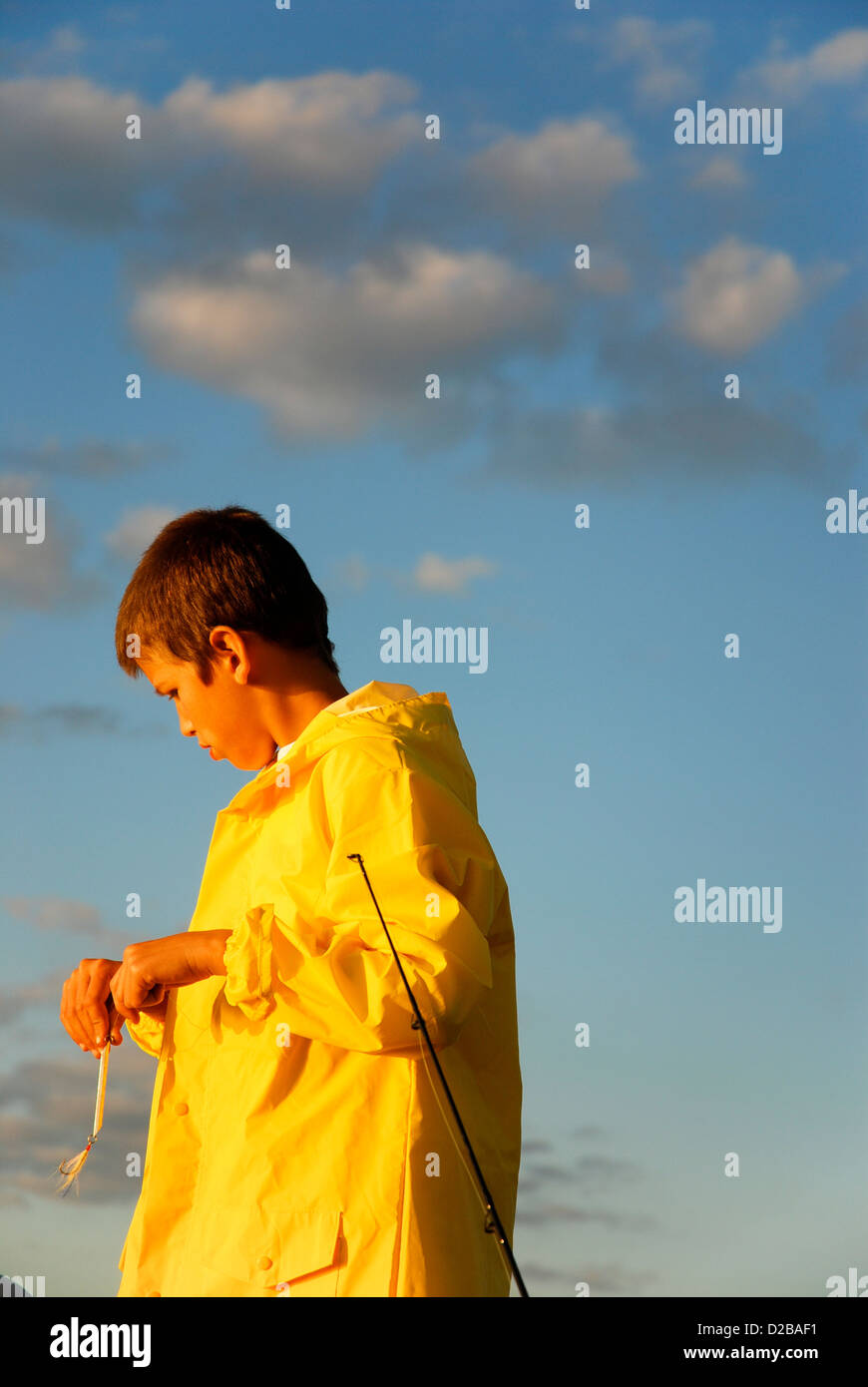 Boy fishing sports hi-res stock photography and images - Alamy