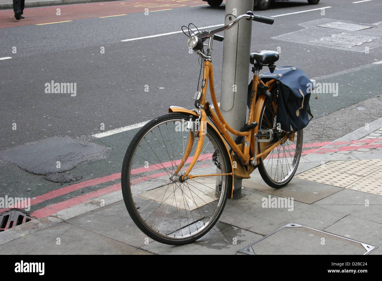yellow bike on street Stock Photo - Alamy