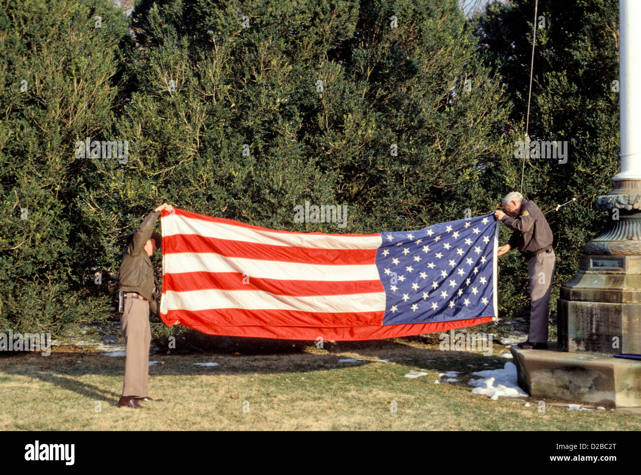 Charlottesville folding the flag hi-res stock photography and images ...