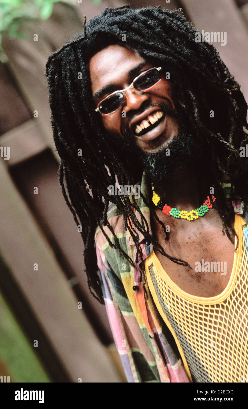 Jamaica, Portrait Of A Rastafarian Stock Photo - Alamy