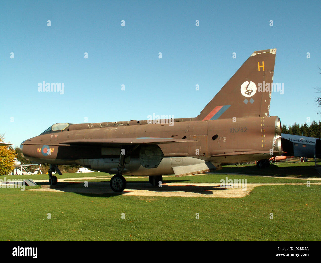 The Lightning XN782 is a jet aircraft, now displayed at the Hermeskeil ...