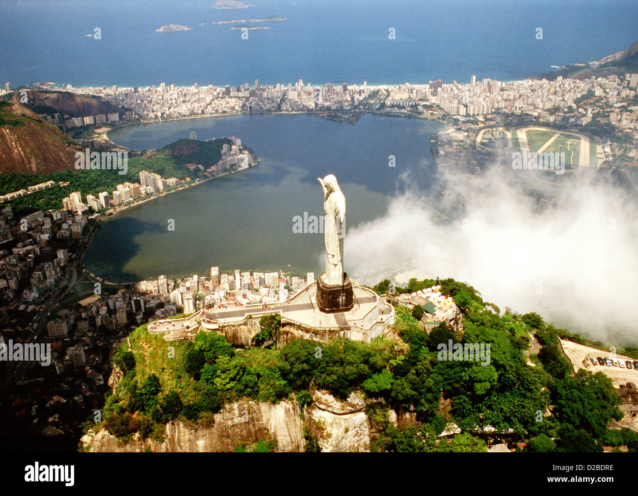 Corcovado Christ Statue Aerial Of Rio De Janeiro Brazil Stock Photo - Alamy