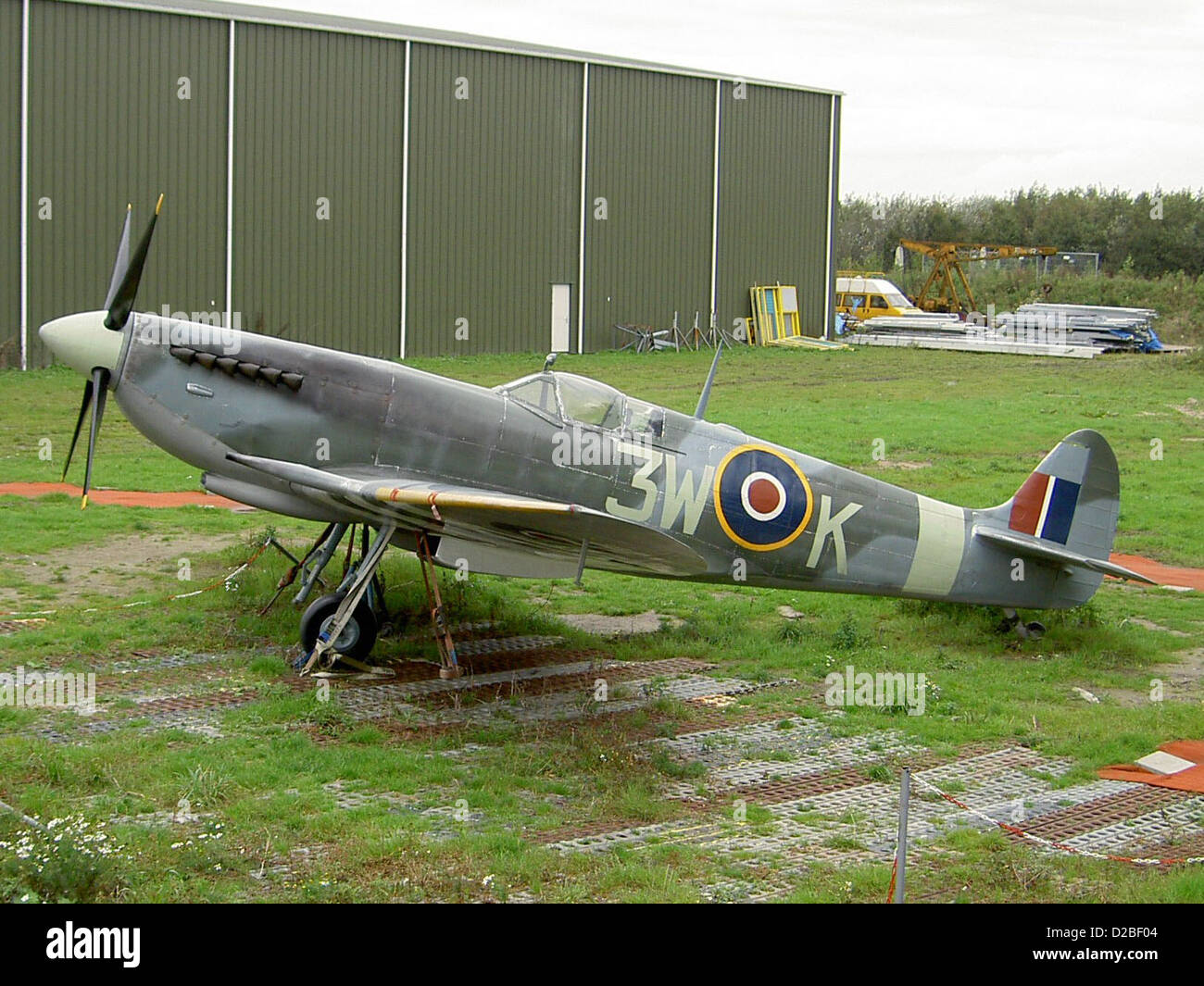 A vintage Supermarine Spitfire aircraft on the ground at Lelystad ...
