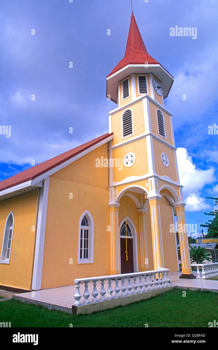 French Polynesia, Tahiti, Bora Bora. English Evangel Church Vaitape ...