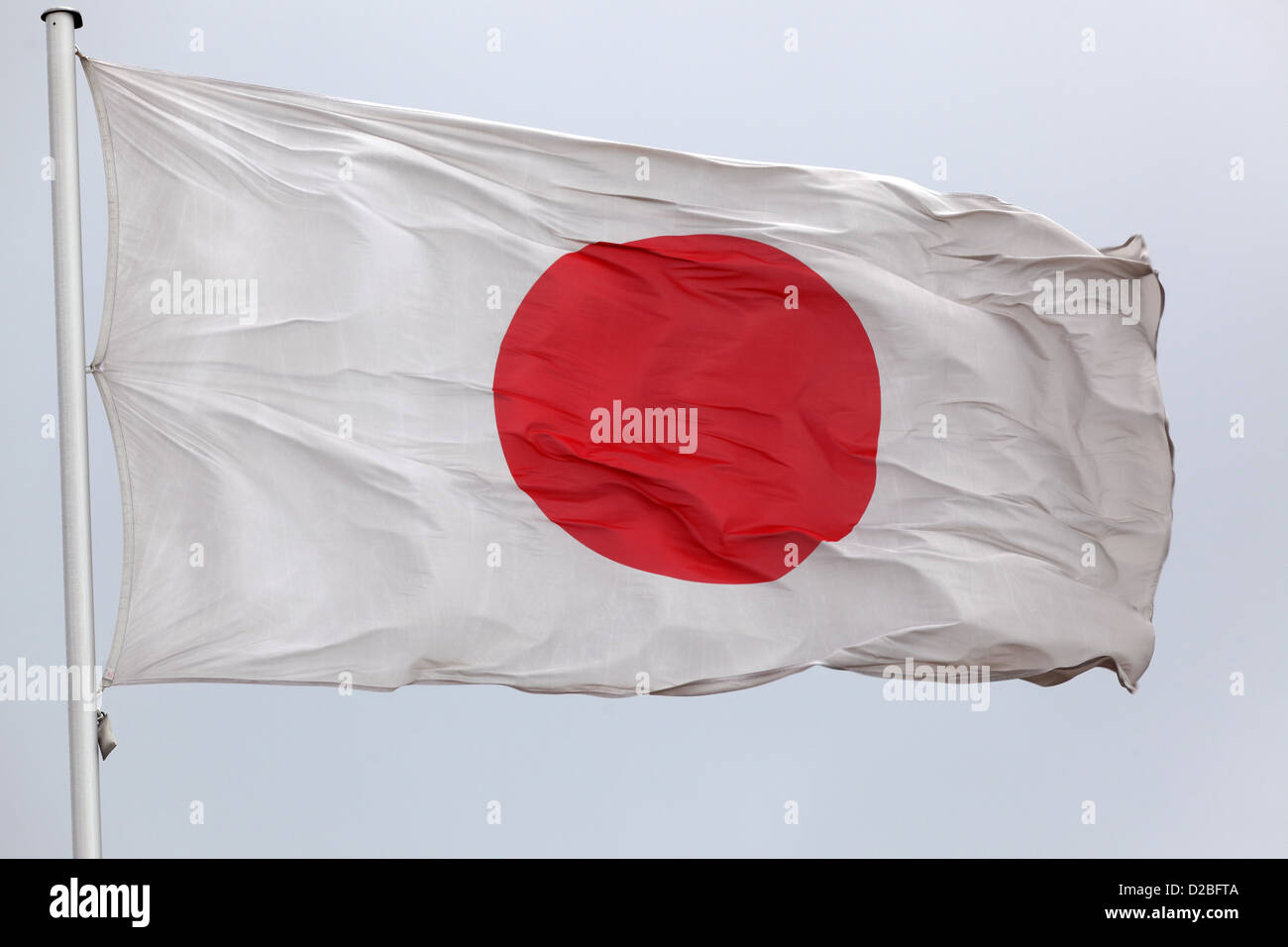 Japanese flag waving hi-res stock photography and images - Alamy