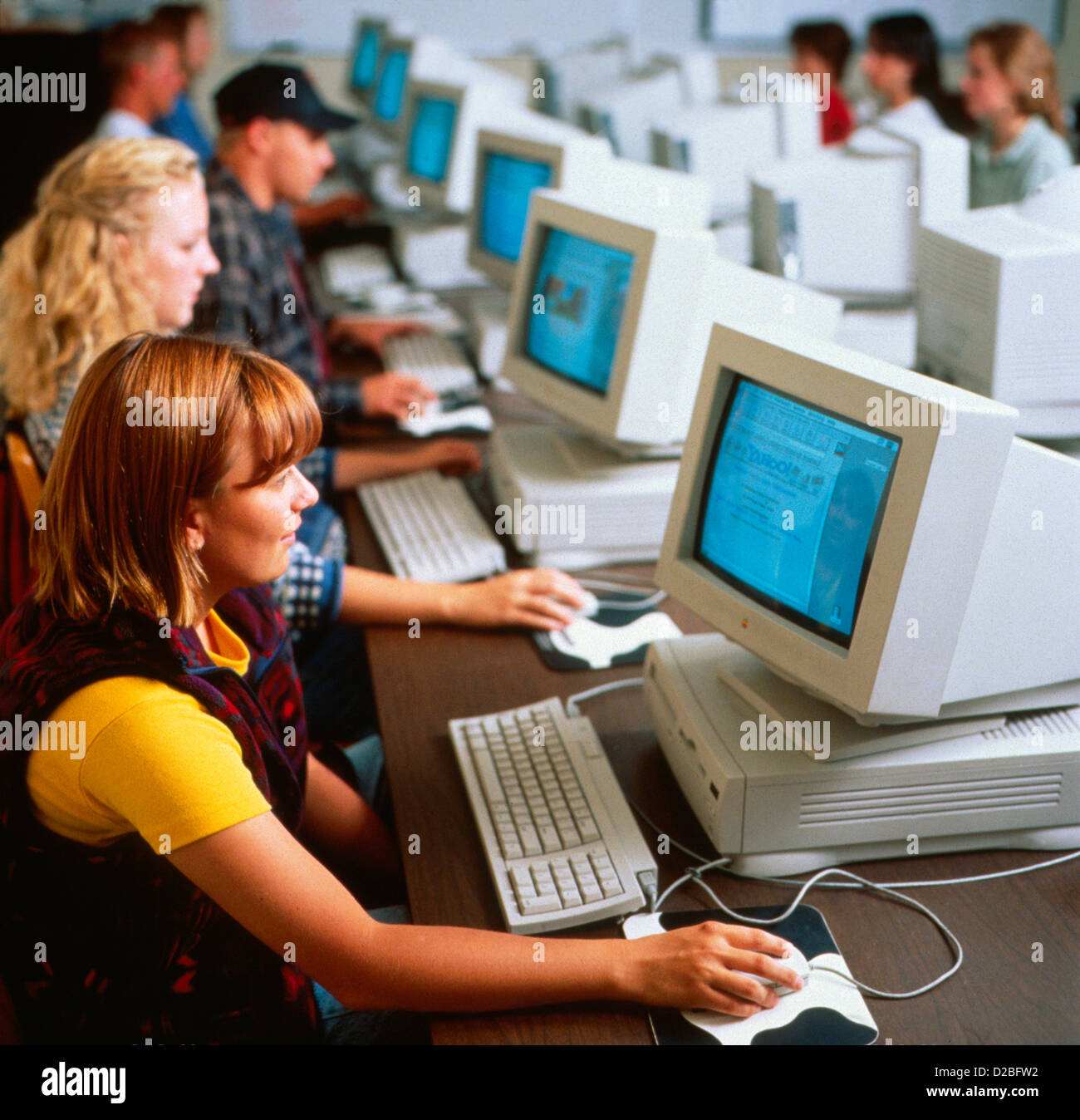 Colorado, Gunnison, Western State College. Students Using Computers In ...