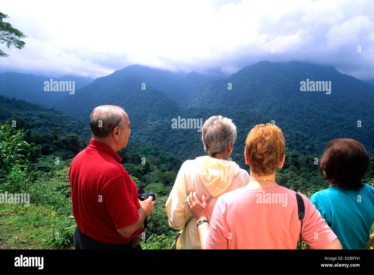 Costra Rica. Tourists Viewing Rainforest Stock Photo - Alamy