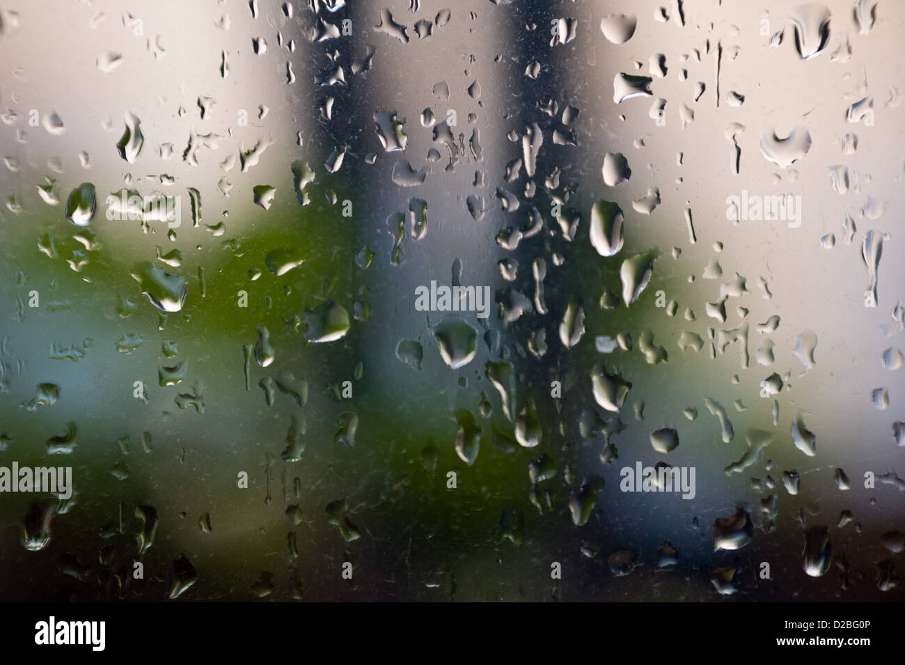Water drops on a window's glass Stock Photo - Alamy