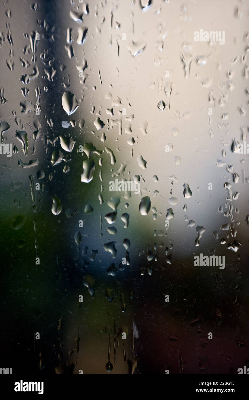 Water drops on a window's glass Stock Photo - Alamy
