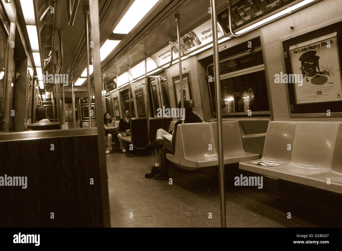 New York, New York. Interior Of Subway Car Stock Photo - Alamy