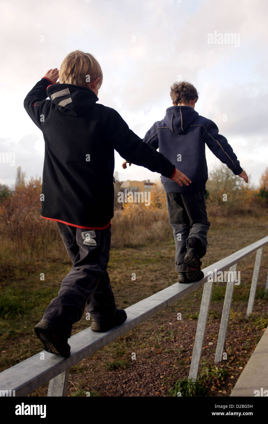 Balancing on a railing hi-res stock photography and images - Alamy