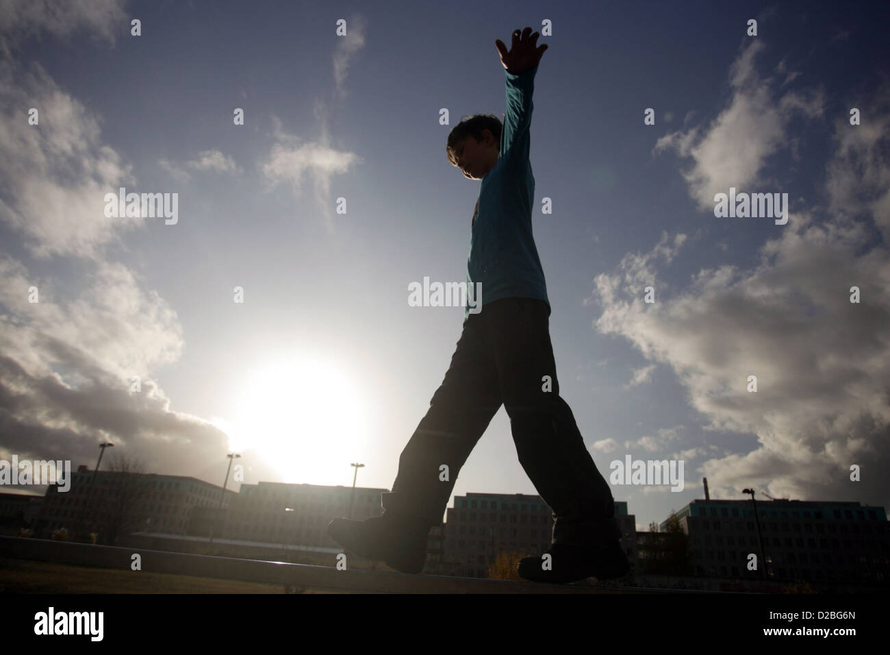 Balancing on a railing hi-res stock photography and images - Alamy