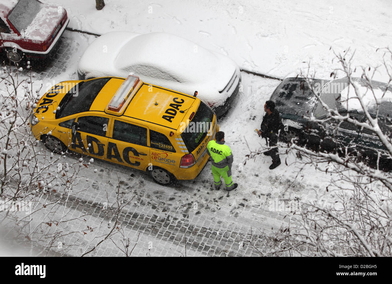 Berlin, Germany, supervision, emergency vehicle ADAC winter Stock Photo ...