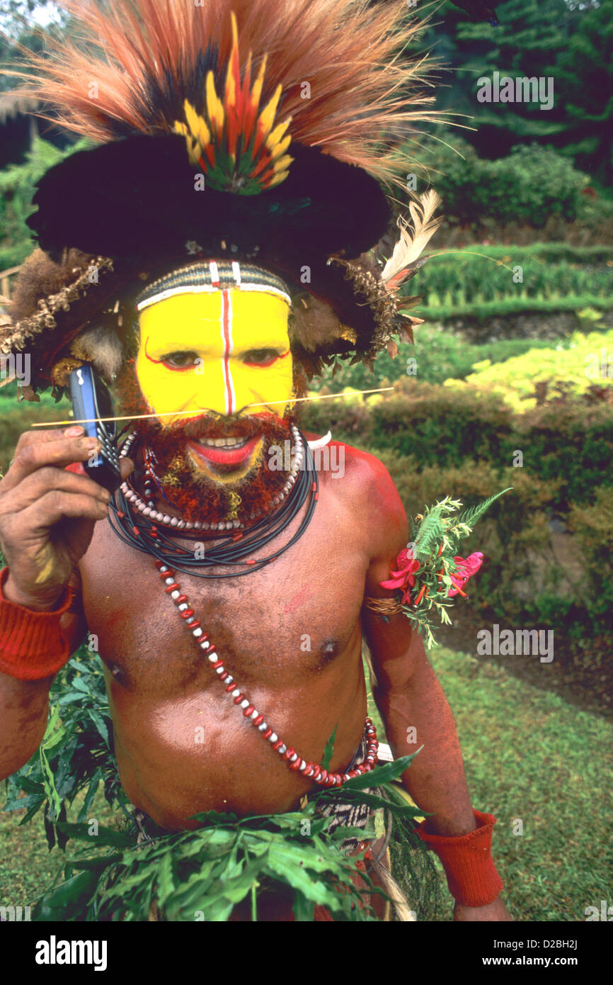 Papua New Guinea. Huli Wigman Stock Photo - Alamy