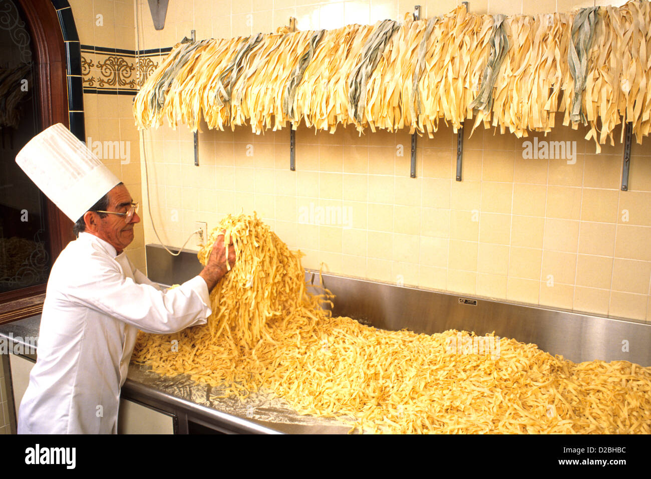 Chef With Pasta Stock Photo - Alamy