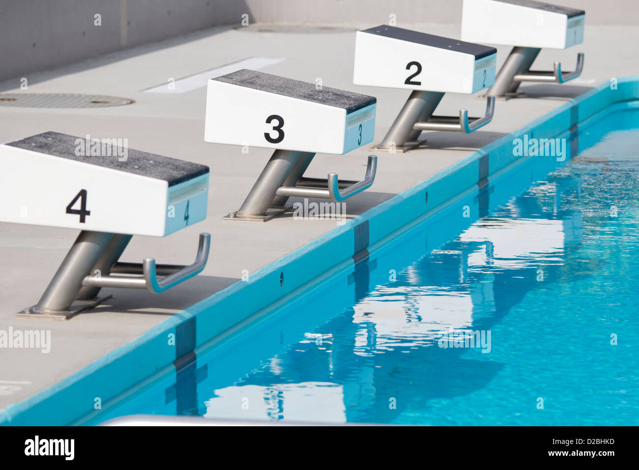 Swimming pool starting blocks numbers swimming hi-res stock photography ...