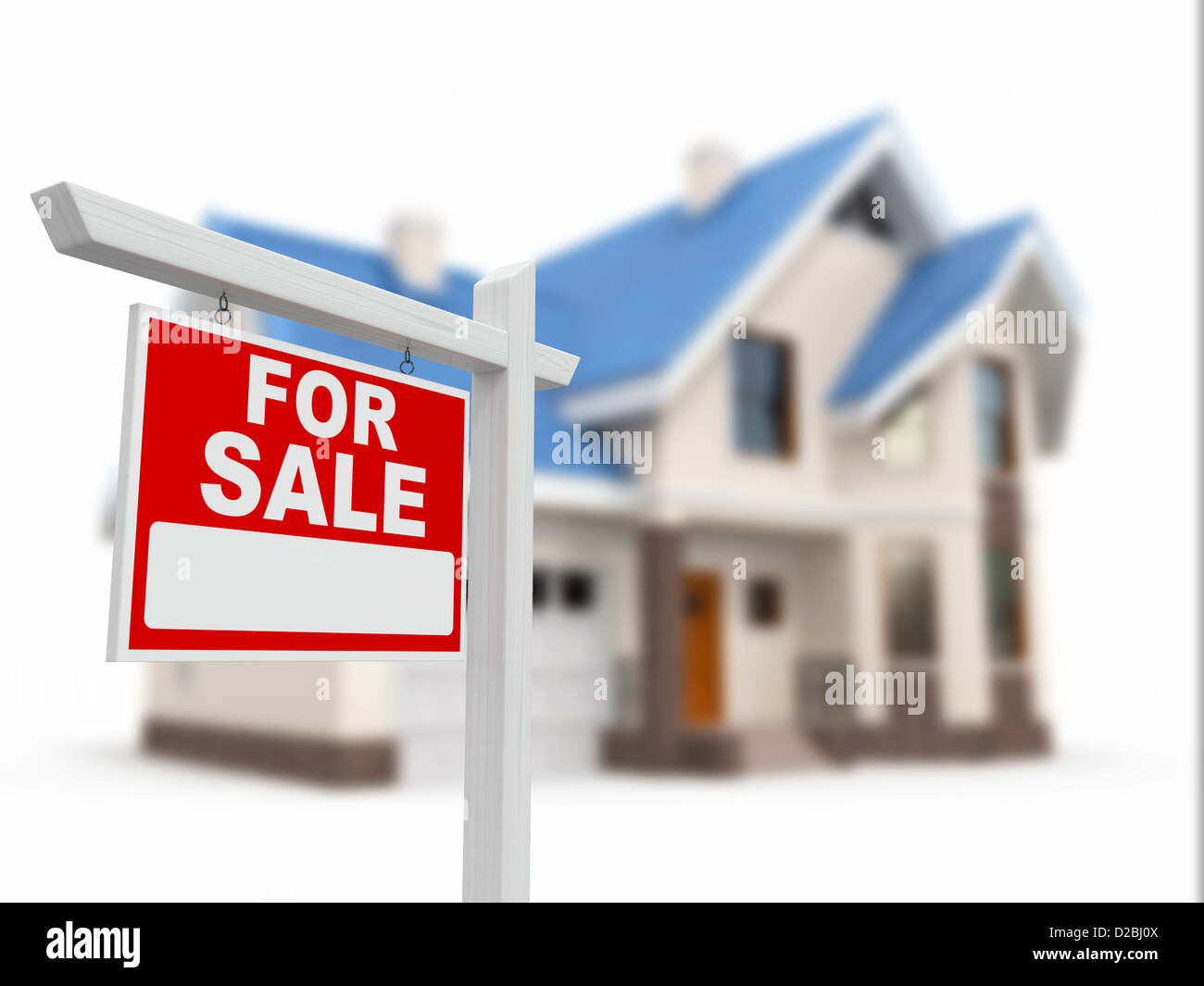 Home for Sale sign on white background. 3d Stock Photo - Alamy
