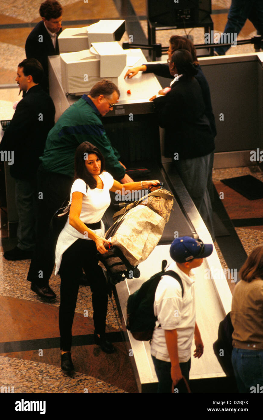Colorado, Denver. Security Check At Denver International Airport Stock ...