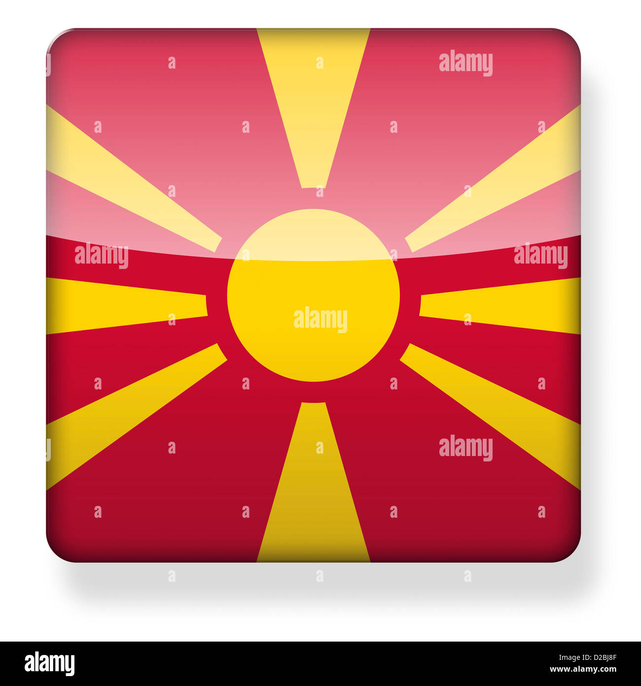 Macedonia flag as an app icon. Clipping path included Stock Photo - Alamy