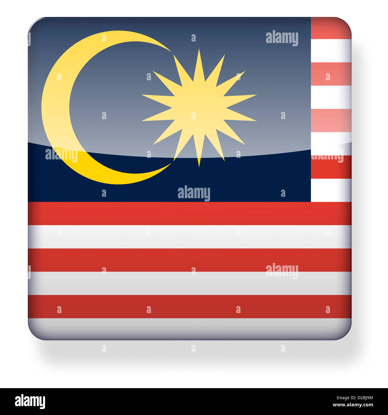 Malaysia flag as an app icon. Clipping path included Stock Photo - Alamy