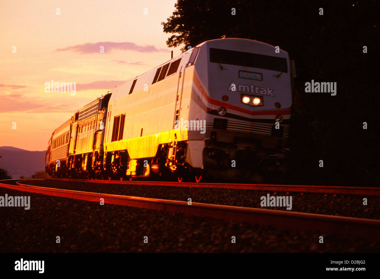 New York, Croton-Harmon. Amtrak Train, Metro-North Hudson Line Stock ...