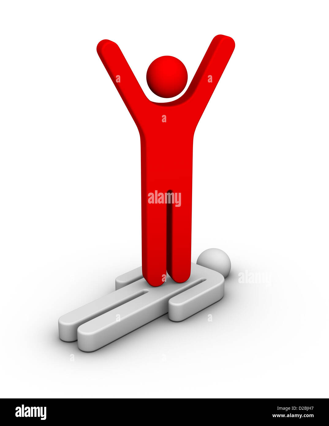 winner standing on his opponent Stock Photo - Alamy