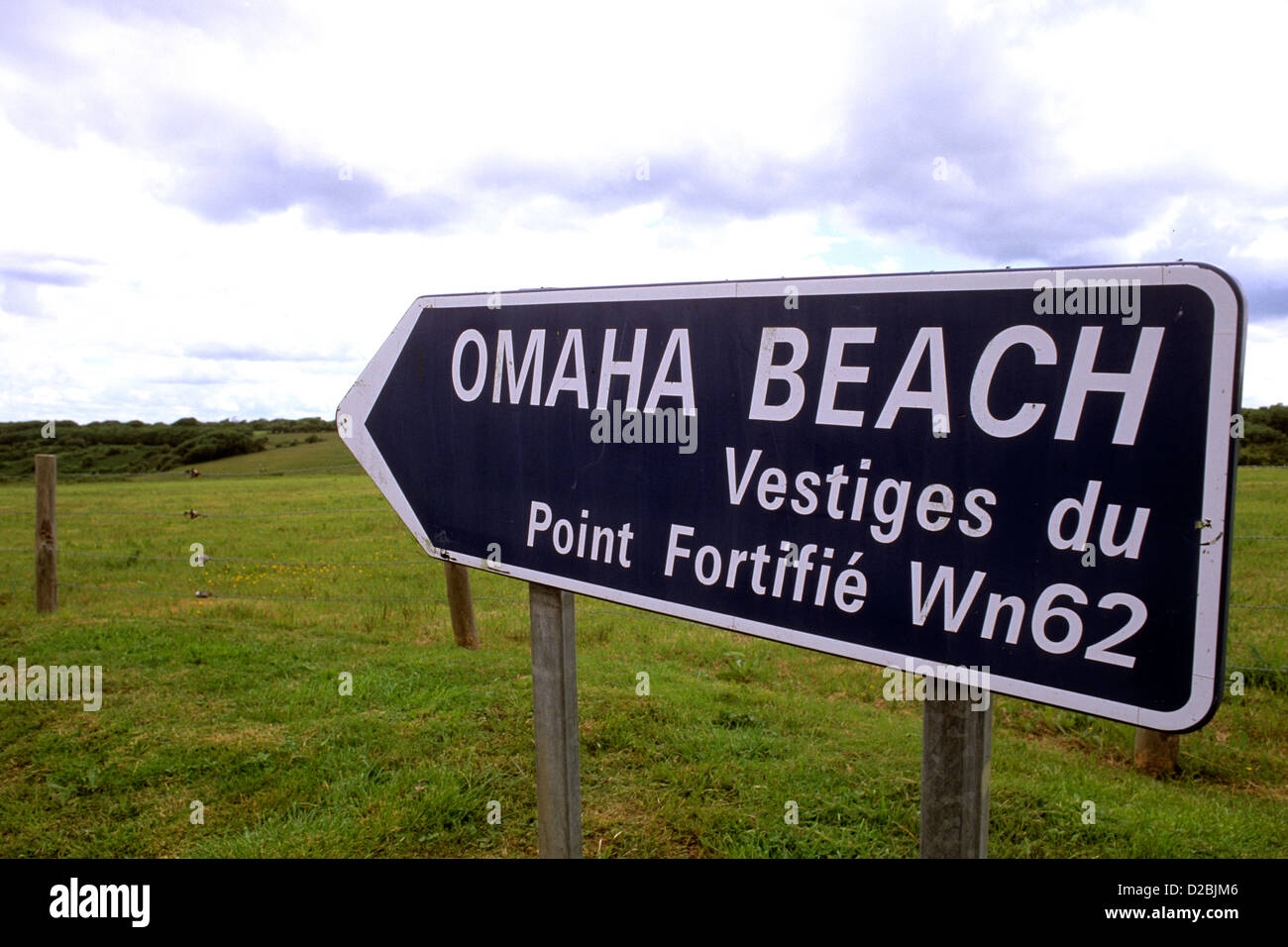 France, Normandy, Omaha Beach Sign Stock Photo - Alamy