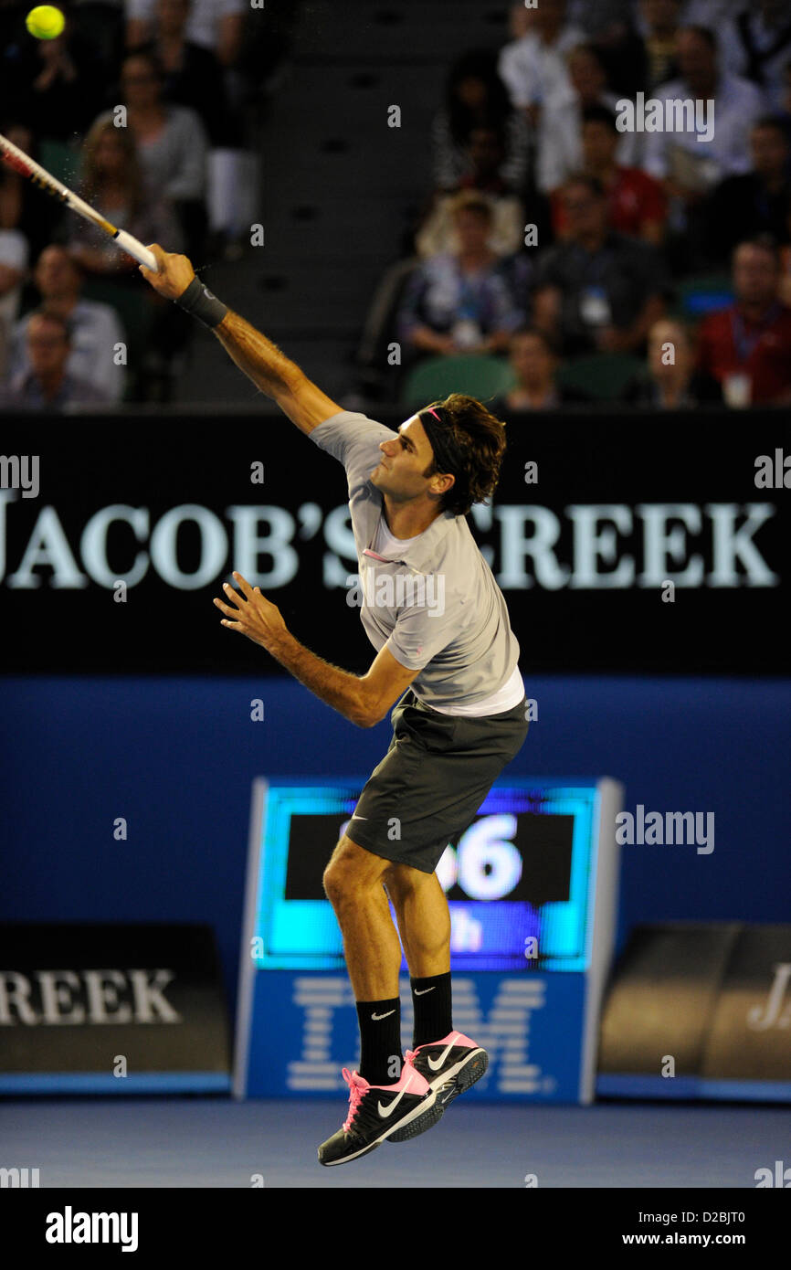 19th January 2013. Melbourne, Australia. Roger Federer of Switzerland ...