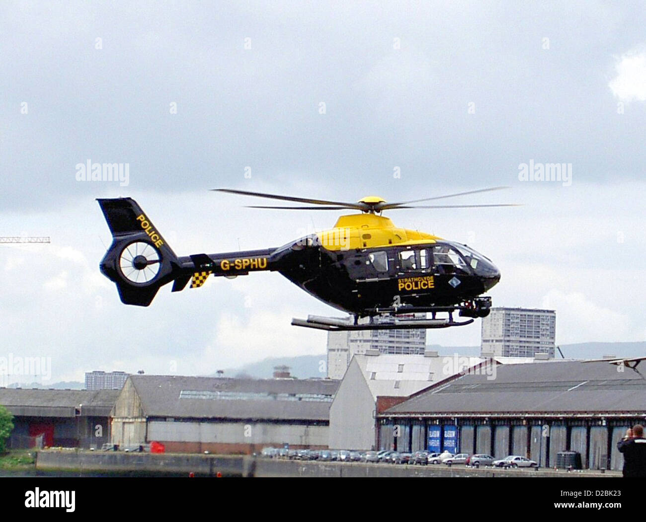 The Police helicopter G-SPHU, an Eurocopter model, is stationed at the ...