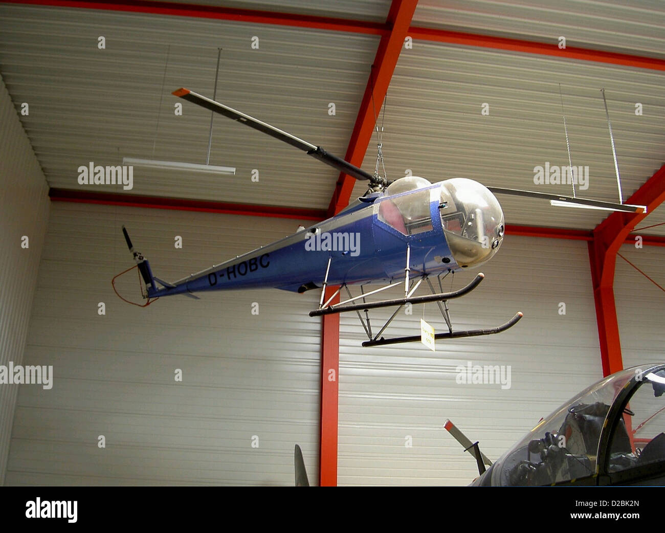 The Brantly B2 D-HOBC, a type of autogyro, is displayed at the ...