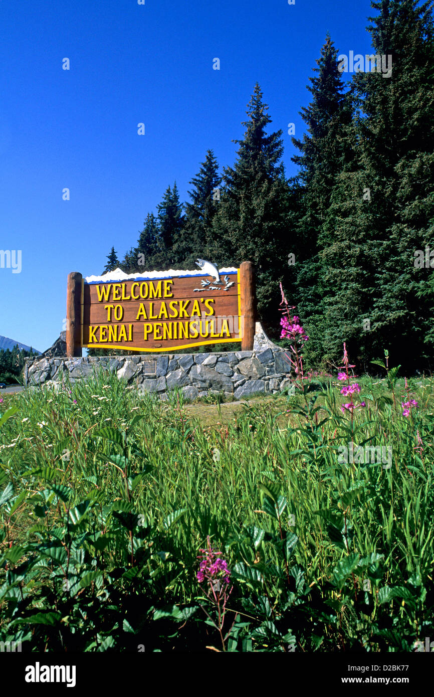 Alaska, Kenai Peninsula, Sign Stock Photo - Alamy
