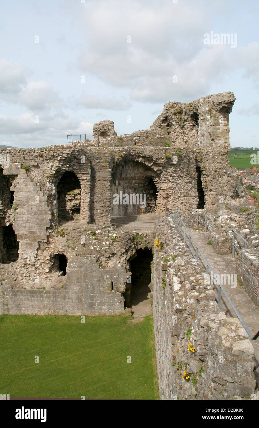 Denbigh Castle Gatehouse from ramparts Denbigh Denbighshire Wales UK ...