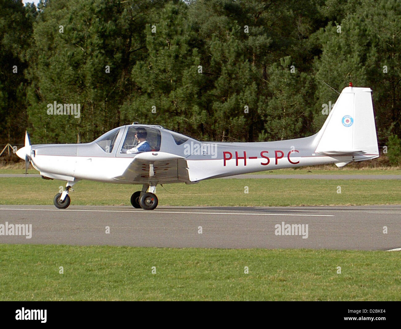 The Grob G 115, registration PH-SPC, a light, single-engine trainer ...