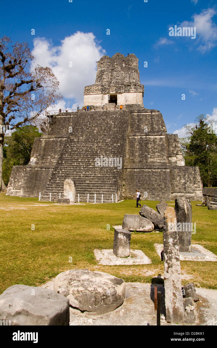 Guatemala, Tower 2 At Mayan Ruins In The Gran Plaza At Tikal Guatemala ...