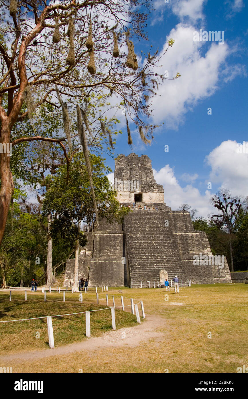 Guatemala, Tower 2 At Mayan Ruins In The Gran Plaza At Tikal Guatemala ...